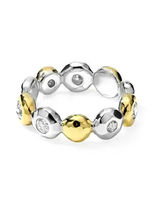 Ippolita Stardust Chimera Stardust Paparazzi 18k Gold, Diamond & Sterling Thick Ring - Silver