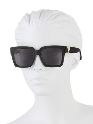 Bottega Veneta Triangle Acetate 55mm Square Sunglasses