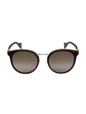 Gucci Women's Mini Running 55M Round Acetate Sunglasses - Havana - Havana - Havana