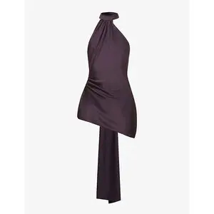 House Of Cb Aida Asymmetric Mini Dress - Night Shade