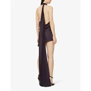 House Of Cb Aida Asymmetric Mini Dress - Night Shade