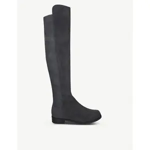 STUART WEITZMAN 50/50 Suede Knee-high Boots Grey/d.cmb