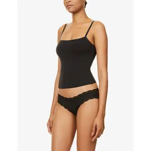 STRIPE & STARE Mid-rise Pack Of Four Stretch-woven Briefs - Black