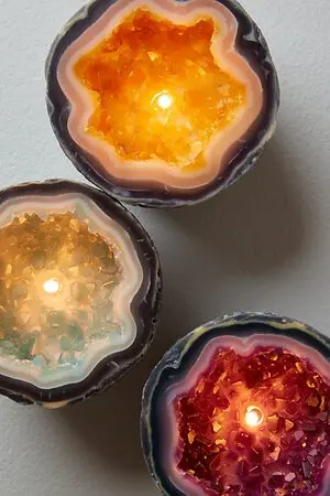AMETHYST & AMBER CANDLES Crystal Geode Candle