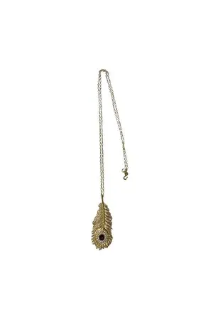 KENNETH JAY LANE Feather Pendant Necklace - Gold