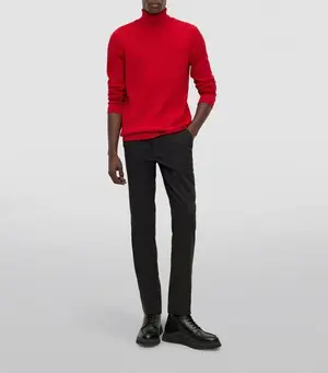 BOSS Wool Rollneck Sweater - Red