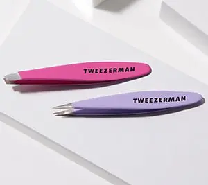 TWEEZERMAN Mini Oval Slant And Point Tweezer Se T