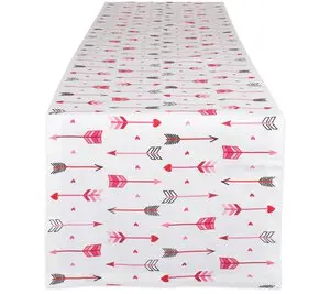 DESIGN IMPORTS 14' X 108' Hearts & Arrow Print Ble Runner - One-color