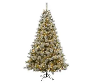 FRASER HILL FARM 6.5-ft Prelit Homestead Pine F Rosted Tree - One-color