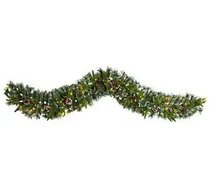 NEARLY NATURAL 6' Snow Tipped Christmas Garlan W/35 Lights - One-color