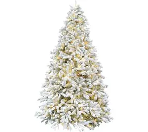 FRASER HILL FARM 6.5' Green Christmas Half Tree With Flock - One-color