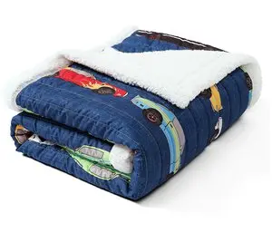 LUSH DECOR Race Cars Sherpa Throw By - One-color