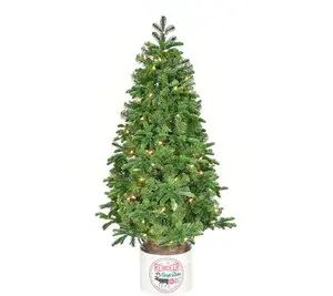 FRASER HILL FARM 4.5' Porch Tree In Reindeer Po T - One-color