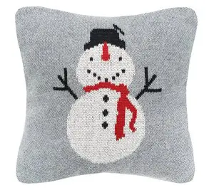 C&F HOME 10' X 10' Snowman Knitted Christmas Th Row Pillow - One-color