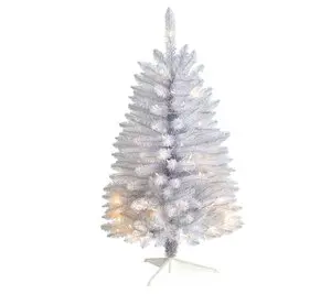 NEARLY NATURAL 3'h Slim White Christmas Tree W/ 0 Lights - One-color