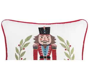 C&F HOME Nutcracker Wreath Embroidered Throw Pi Llow