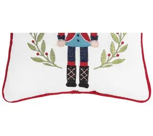 C&F HOME Nutcracker Wreath Embroidered Throw Pi Llow