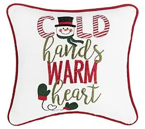 C&F HOME Cold Hands Warm Heart Embroidered Throw Pillow - One-color
