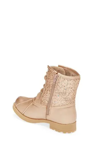 DREAM PAIRS Glitter Duck Boots - Rose/ Gold