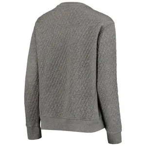 PRESSBOX Heather Charcoal Purdue Boilermakers Moose Quilted Pullover Sweatshirt