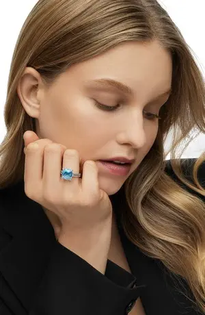 David Yurman Châtelaine Ring With Gemstone And Diamonds - Blue Topaz?