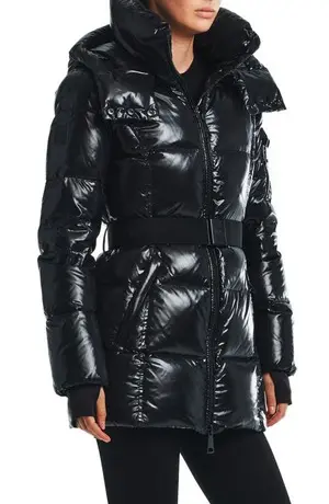 Sam. Soho Belted Down Puffer Coat - Jet