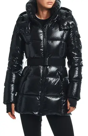 Sam. Soho Belted Down Puffer Coat - Jet