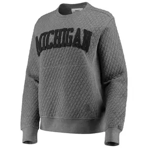 PRESSBOX Michigan Wolverines Moose Quilted Pullover Sweatshirt