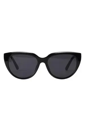 FIFTH & NINTH Fifth & Ninth 56mm Polarized Cat Eye Sunglasses Black/ Black
