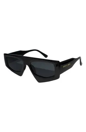 FIFTH & NINTH Ivy Geometric Sunglasses - Black/black