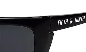 FIFTH & NINTH Rocket Polarized Wraparound Sunglasses - Black/black