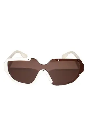 FIFTH & NINTH Fifth & Ninth Jolie 71mm Oversize Polarized Square Sunglasses Cream/ Brown