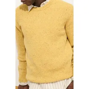 ALEX MILL Donegal Crewneck Merino Wool Blend Sweater - Sunflower