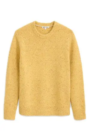 ALEX MILL Donegal Crewneck Merino Wool Blend Sweater - Sunflower