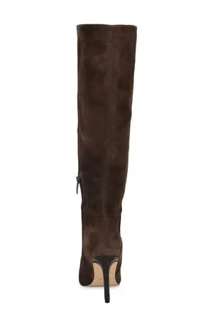 Nine West Richy Pointed Toe Knee High Boot - Dark Brown