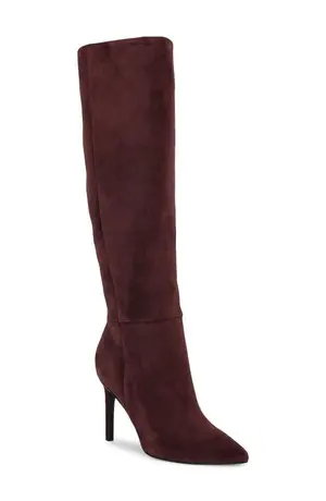 Nine West Richy Pointed Toe Knee High Boots - Dark Red 603