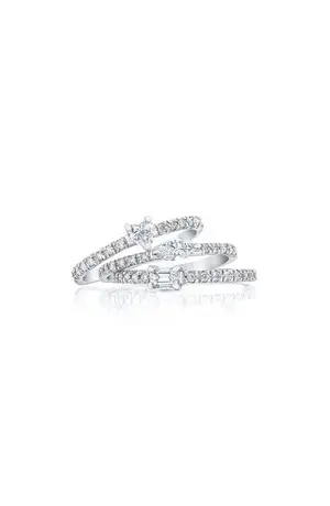 MINDI MOND Mindi Mond Set Of Three Diamond Stacking Rings 18k Wg