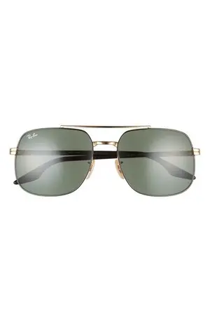 Ray-ban 59mm Square Aviator Sunglasses - Black