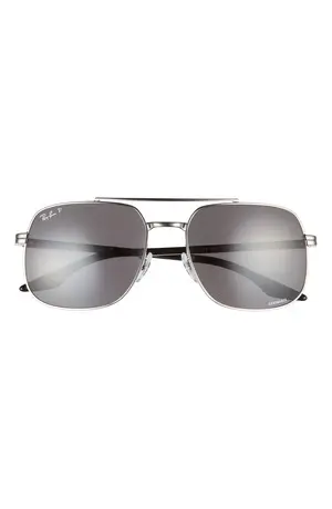 Ray-ban Ray-Ban 59mm Polarized Aviator Sunglasses Gunmetal