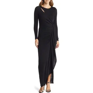 XSCAPE EVENINGS Ruched Metallic Gown