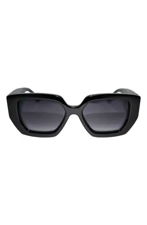 FIFTH & NINTH Fifth & Ninth Rue Polarized Square Sunglasses Black/black