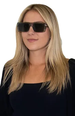 FIFTH & NINTH Atlas Rectangular Sunglasses - Gray/olive