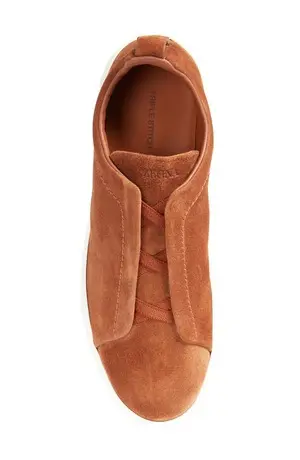 Zegna Triple Stitch Suede Slip-on Sneakers