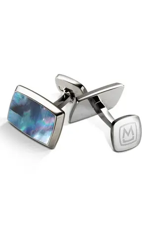 M-CLIP® Stainless Steel Cuff Links - Stainless Steel/pearl
