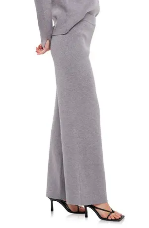 English Factory Wide Leg Knit Pants - Grey