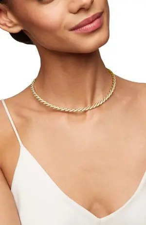 David Yurman Pavé Diamond And Gold Flexible Necklace - Yellow Gold/ Diamond