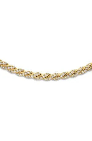 David Yurman Pavé Diamond And Gold Flexible Necklace - Yellow Gold/ Diamond