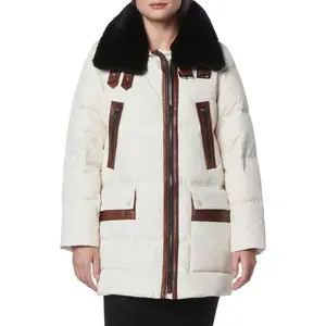 Andrew Marc Dutton Shearling Trim Puffer Parka - Birch