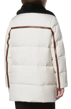 Andrew Marc Dutton Shearling Trim Puffer Parka - Birch