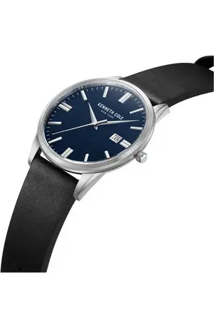 KENNETH COLE Classic Leather Strap Watch